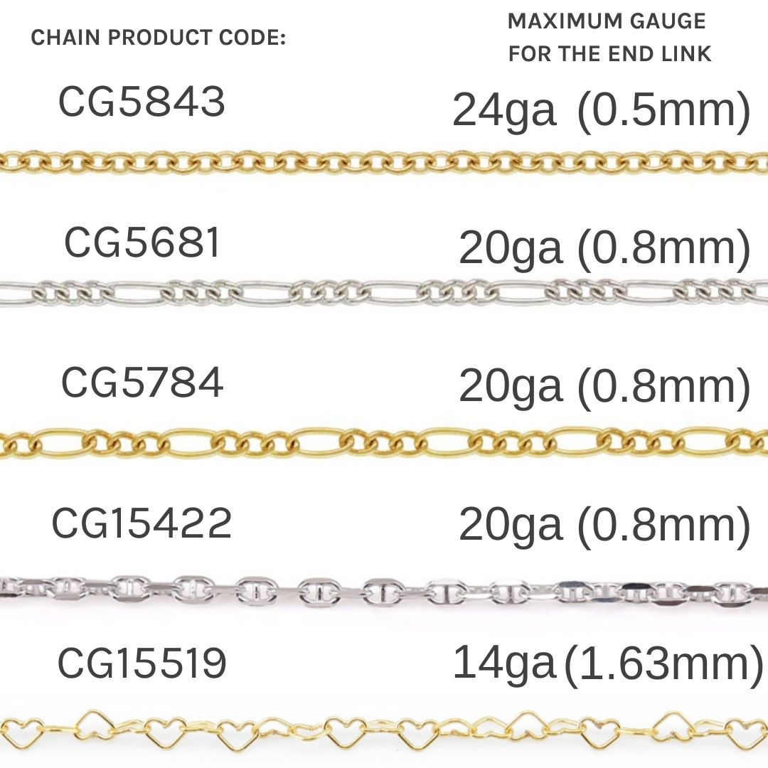 Jump ring sizing for loose chain