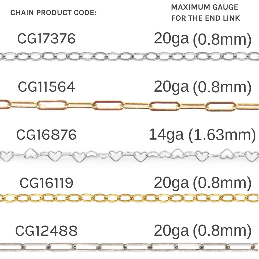 Jump ring sizing for loose chain