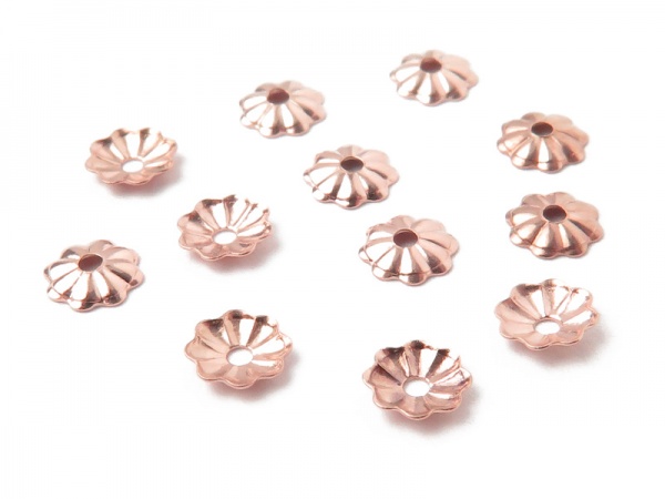 Rose Gold Bead Caps For Jewellery Making | The Curious Gem