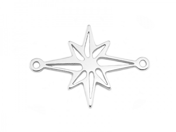 Sterling Silver Star Connector 9mm