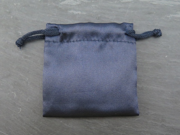 Satin Drawstring Bag 7cm x 7cm ~ Marine Blue