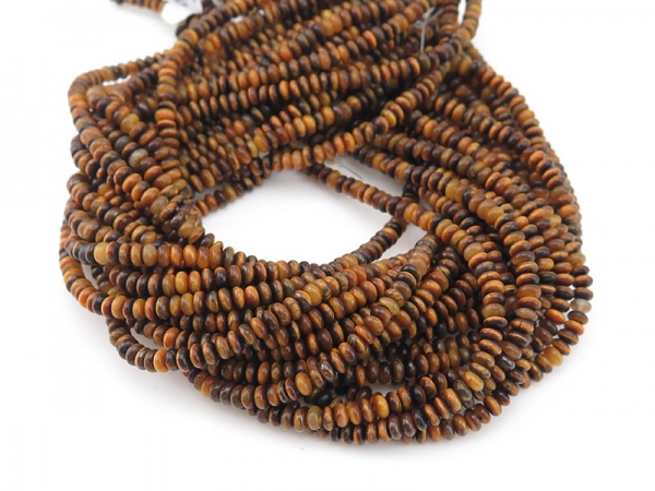 Tiger's Eye Smooth Disc Beads 4.5mm ~ 15" Strand