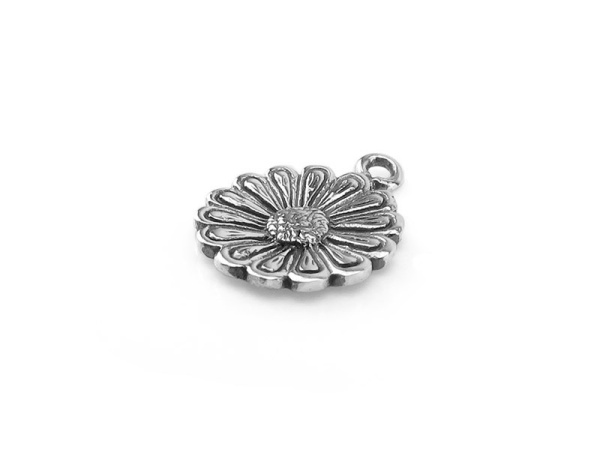 Sterling Silver Daisy Charm 13mm