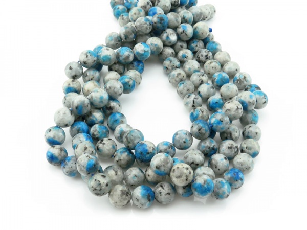 K2 Granite Smooth Round Beads 8-8.5mm ~ 15" Strand