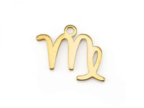 Gold Plated Silver Zodiac Charm ~ Virgo