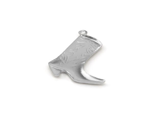 Sterling Silver Cowgirl Boot Pendant 20mm