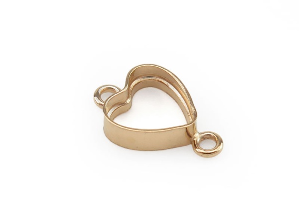 Gold Filled Heart Bezel Connector 5mm