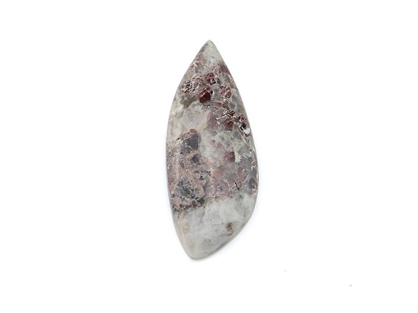 Scottish White Quartz and Garnet Cabochon 32.5mm