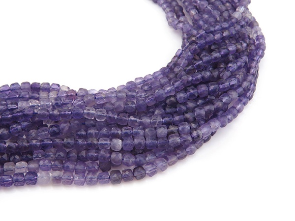 Amethyst Micro-Faceted Cube Beads 4.5mm ~ 15" Strand
