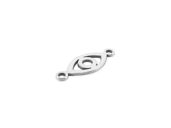 Sterling Silver Evil Eye Connector 12mm