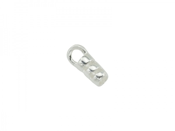 Sterling Silver Hook and Eye Crimp End Cap 15mm (1.4mm ID)