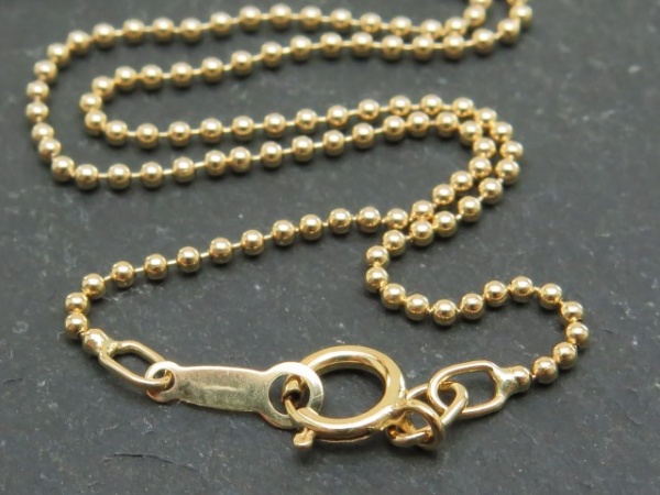 Gold Filled Bead Chain Necklace with Spring Clasp ~ 16"