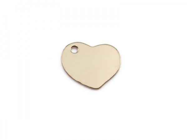 Gold Filled Stamped Heart Tag 4.5mm