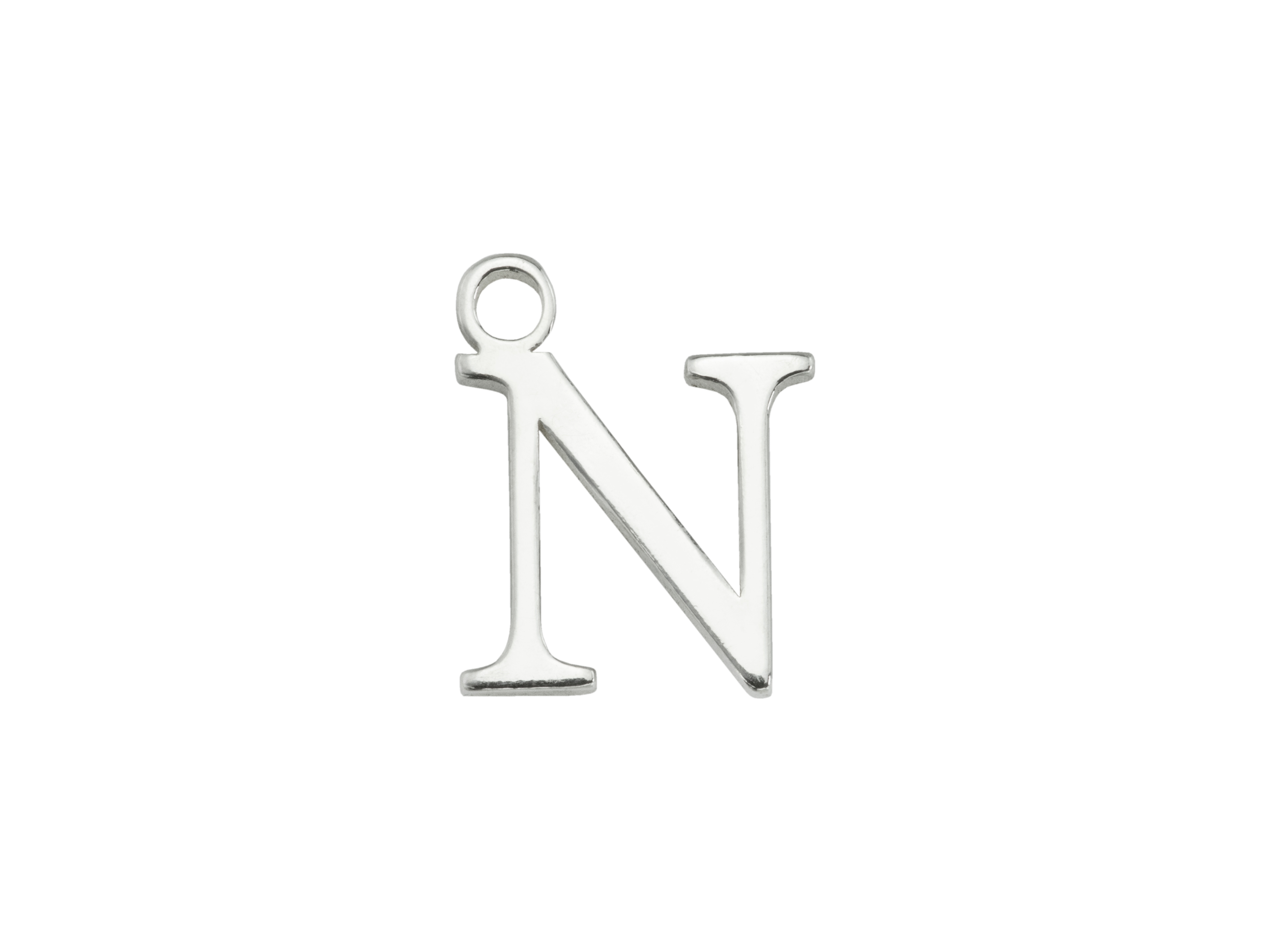 Sterling Silver Alphabet Charm ~ N
