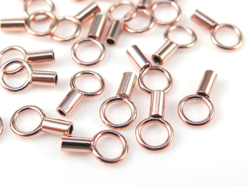 Rose Gold Filled Crimp End Cap 1mm ID