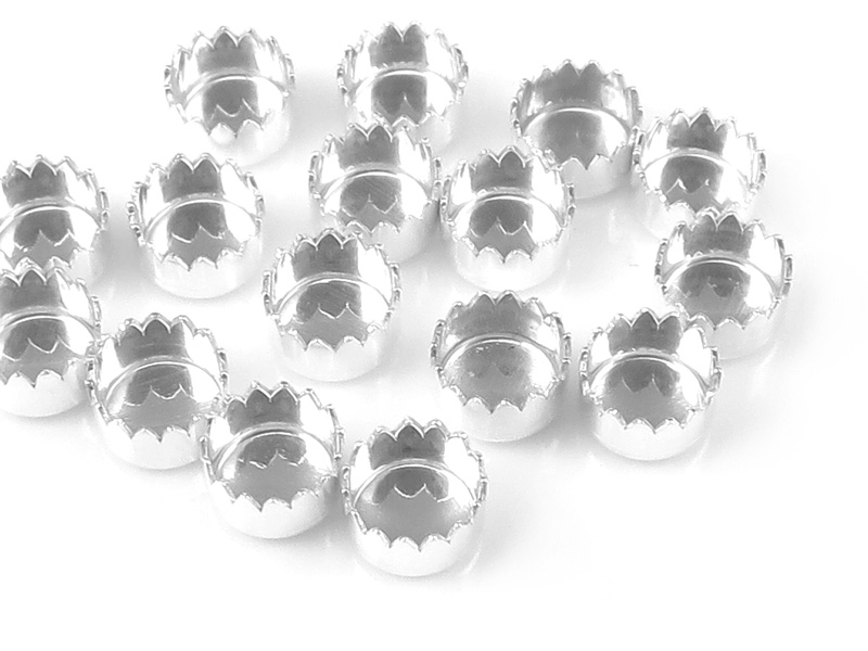 Sterling Silver Serrated Bezel Cup Setting 3mm