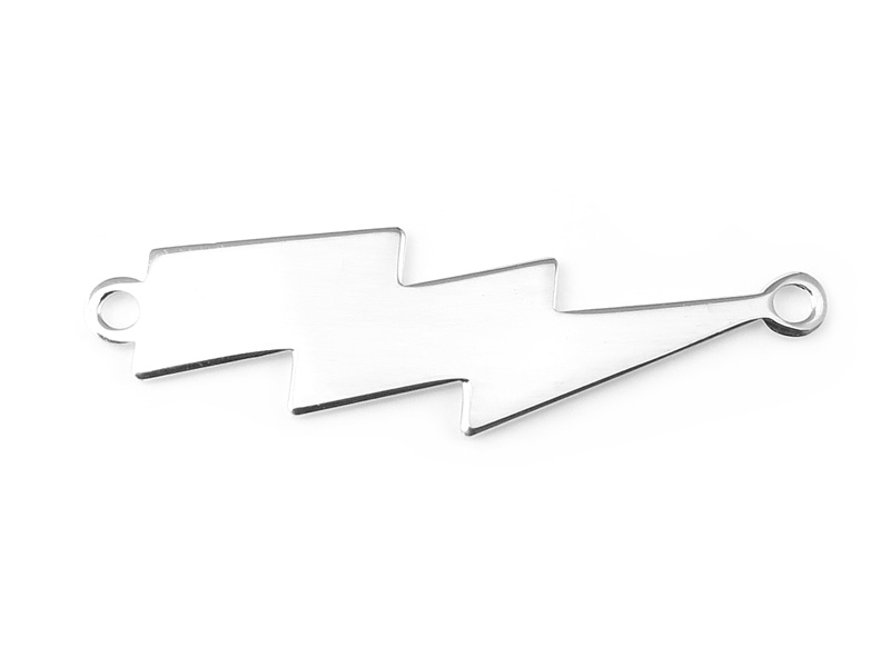Sterling Silver Lightning Bolt Connector 27mm