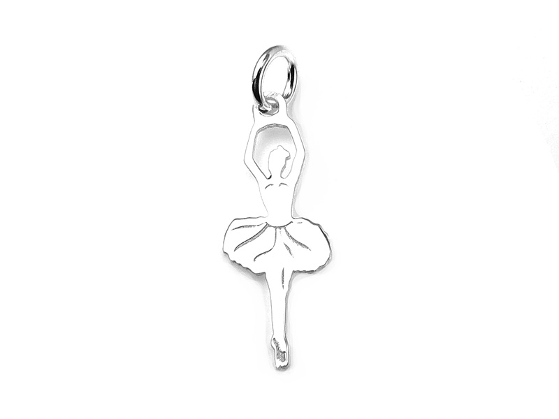 Sterling Silver Ballet Dancer Charm 20mm