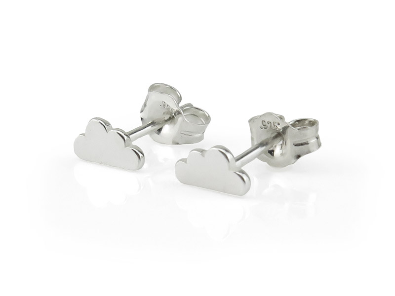 Sterling Silver Cloud Ear Studs ~ PAIR