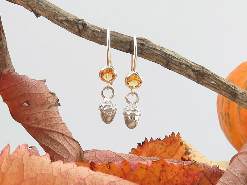 Sterling Silver Acorn Charm 10mm