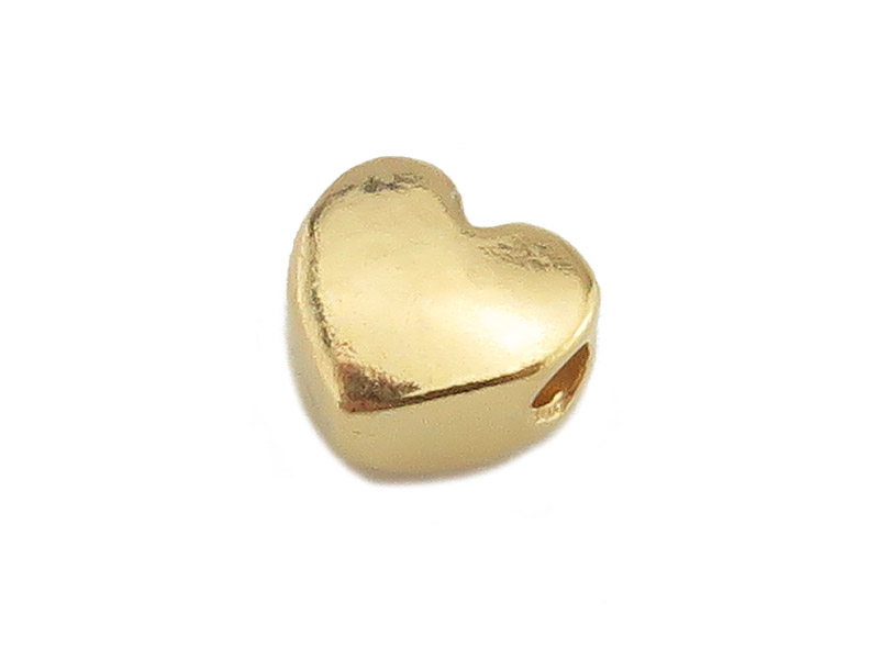 Gold Plated Silver Heart Bead 6mm