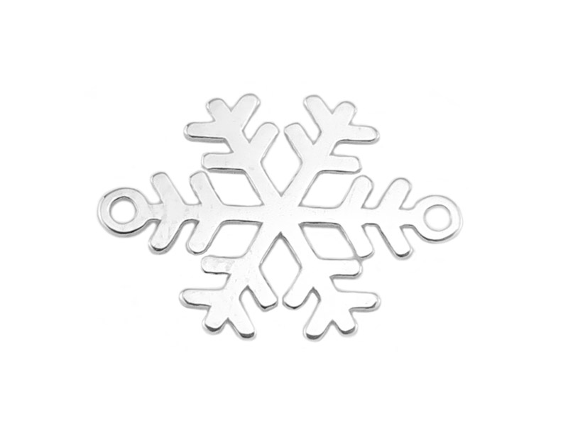 Sterling Silver Snowflake Connector 17mm