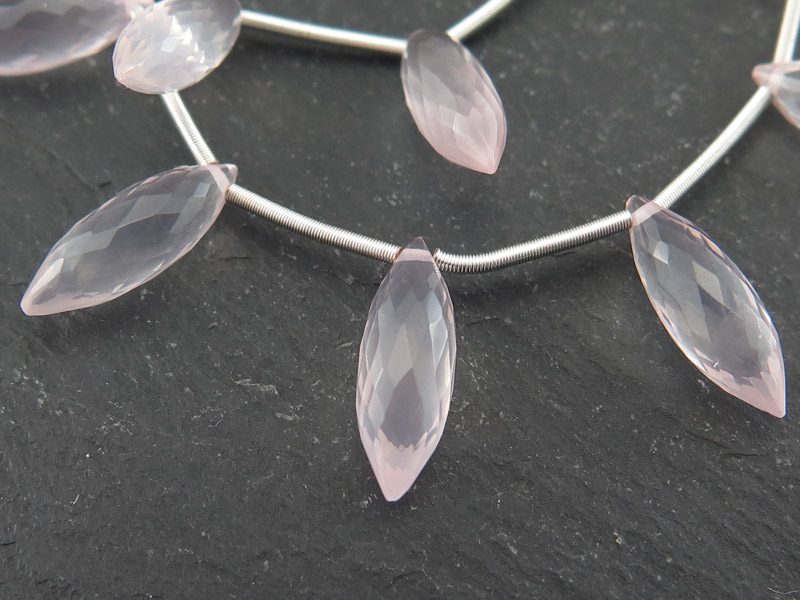 AAA Rose Quartz Micro-Faceted Dew Drop Briolette ~ Various Sizes ~ SINGLE