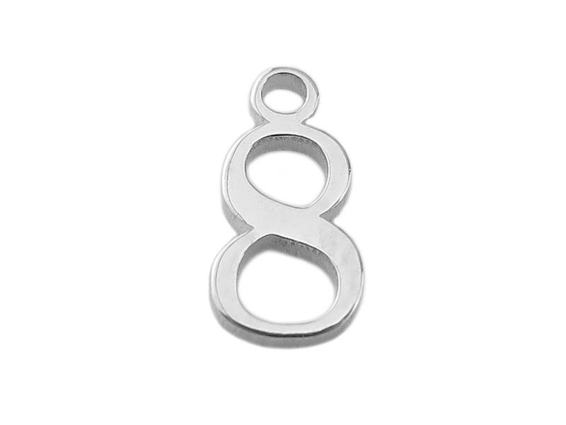 Sterling Silver Number Charm ~ 8