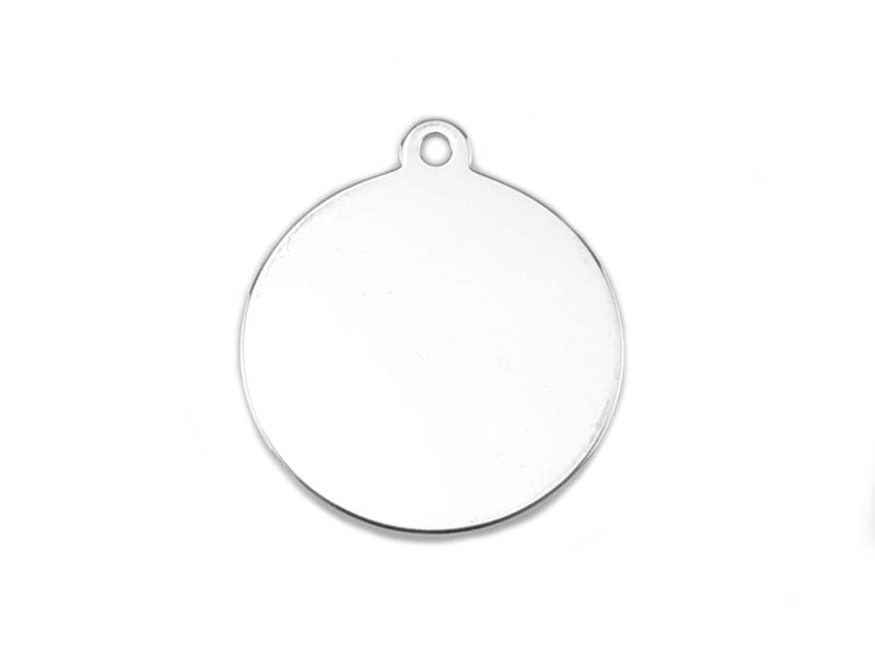 Sterling Silver Round Tag 12mm - Optional Engraving