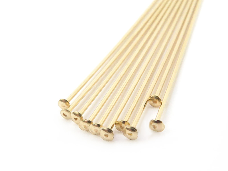 Gold Filled Head Pin ~ 26 gauge ~ 1" ~ Pack of 10
