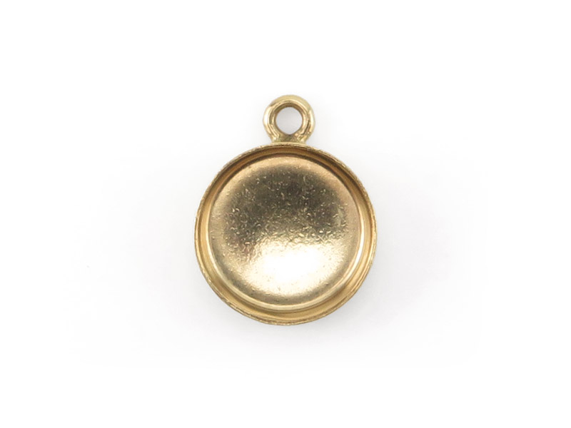 Gold Filled Round Bezel Cup Setting with Loop 6mm