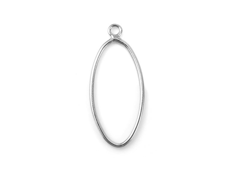 Sterling Silver Oval Drop 20mm