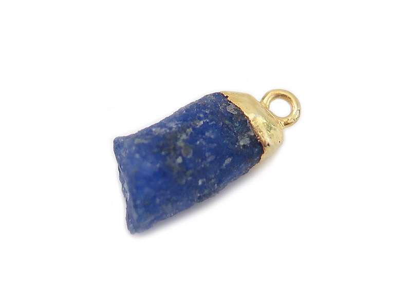 Gold Plated Silver Sapphire Raw Crystal Charm