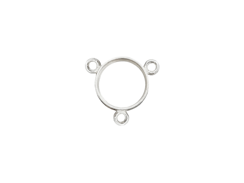 Sterling Silver 3-Way Bezel Connector 6mm