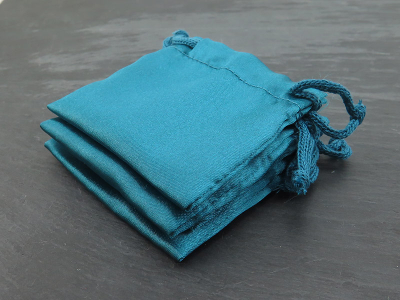 Satin Drawstring Bag 7cm x 7cm ~ Marine Blue
