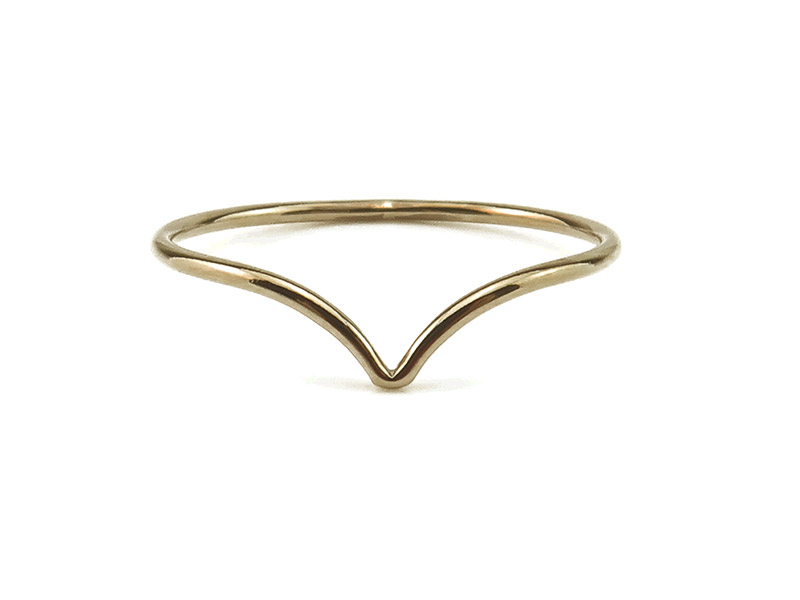 Gold Filled Chevron Ring ~ Size N