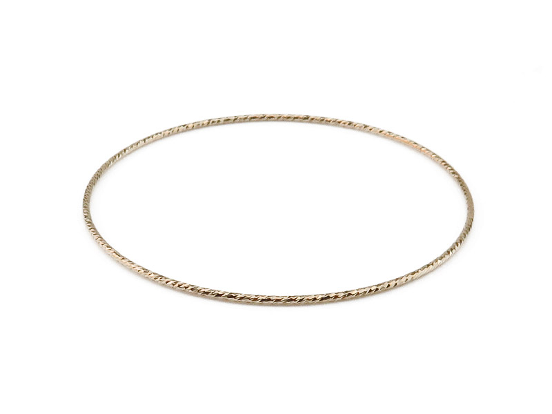 Gold Filled Sparkle Wire Bangle ~ 7.5"