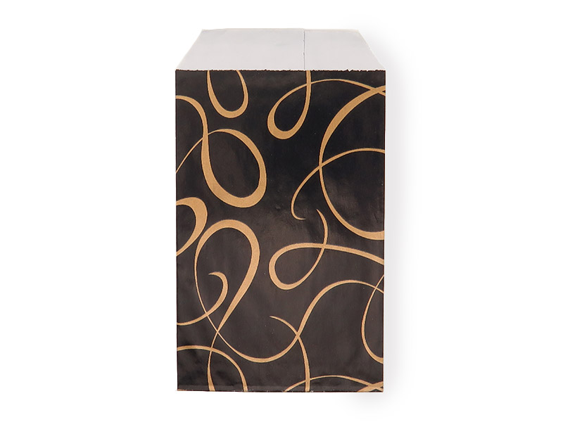 Paper Bag ~ Black/Gold Scroll ~ 12cm x 7cm