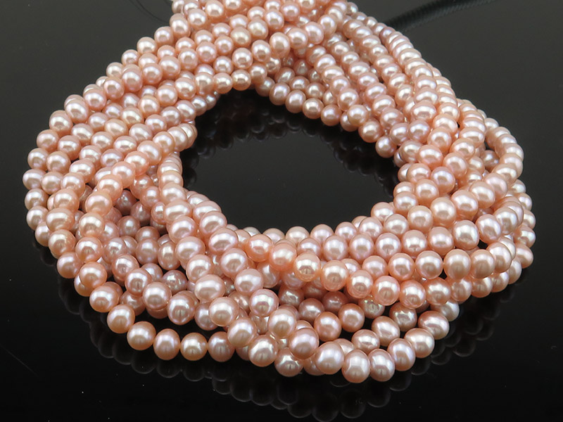 Freshwater Pearl Peach Potato Beads 7mm ~ 15.5" Strand