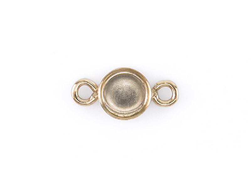 Gold Filled Round Bezel Cup Setting with Two Loops 3mm