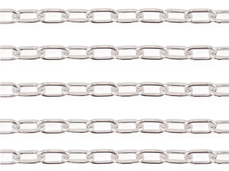 Sterling Silver Long Oval Cable Chain 7.3mm x 4.3mm ~ by the Foot