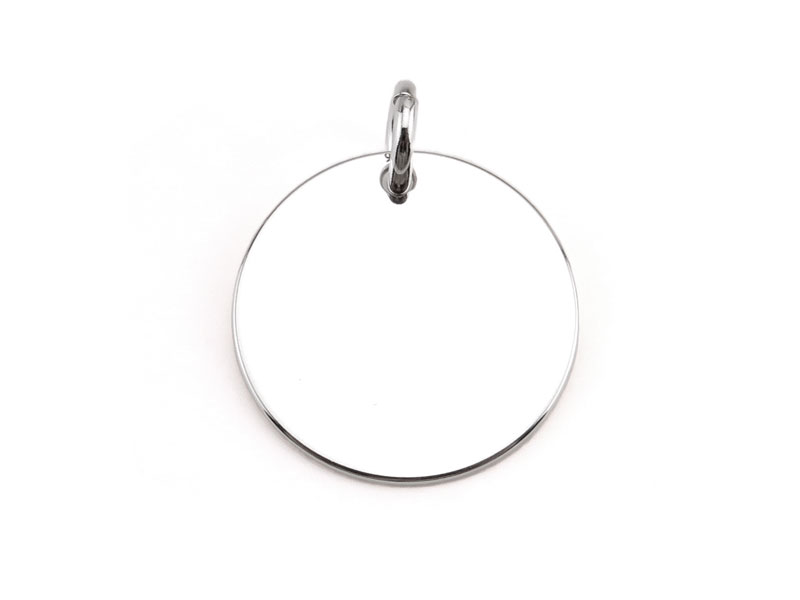 Sterling Silver Round Tag 15mm ~ Optional Engraving