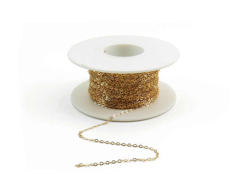 Gold Filled Flat Cable Chain 2mm x 1.5mm ~ by the Foot