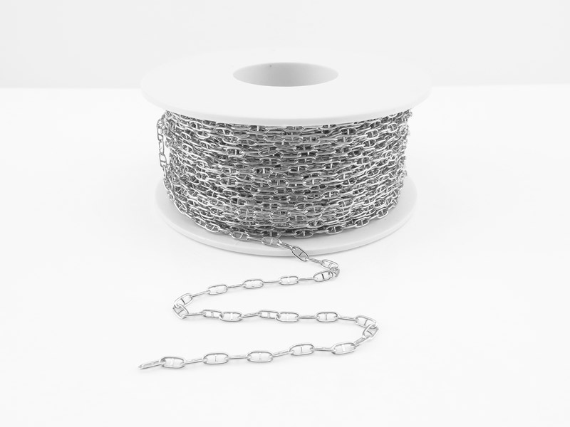 Sterling Silver Long Link 'Gucci' Style Chain 4.7mm ~ by the Foot