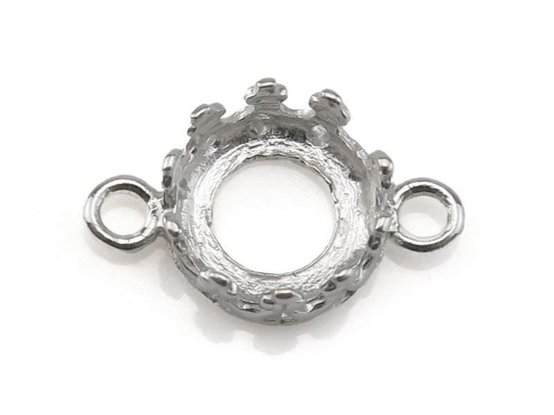 Sterling Silver Gallery Wire Round Bezel Connector 6mm