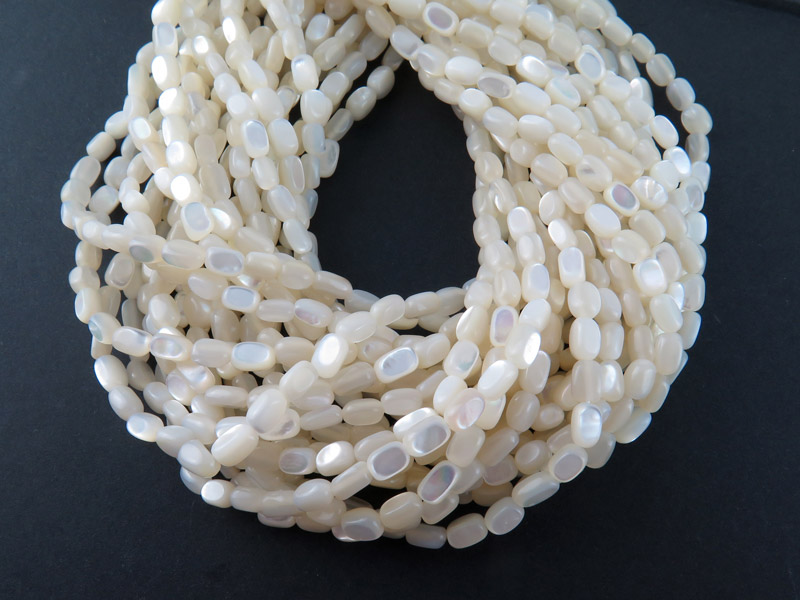 Mother of Pearl Oval Beads 6mm x 4mm ~ 15.5