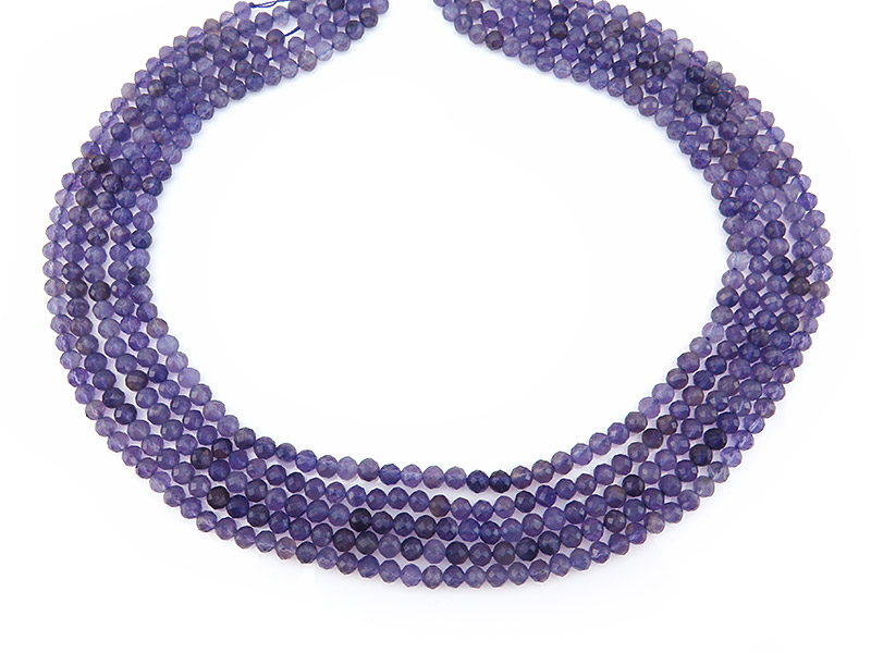 AA Amethyst Micro-Faceted Round Beads 4.5mm ~ 15" Strand