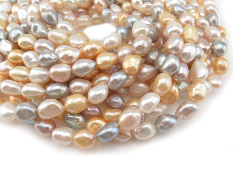 Freshwater Pearl Mixed Colour Long Nugget Beads 10.5-11.5mm ~ 16