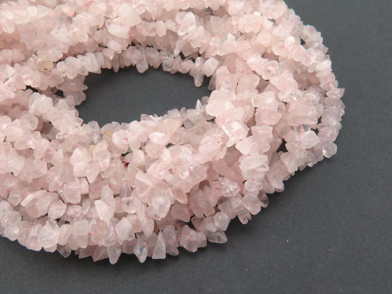 Rose Quartz Chip Beads ~ 34" Strand