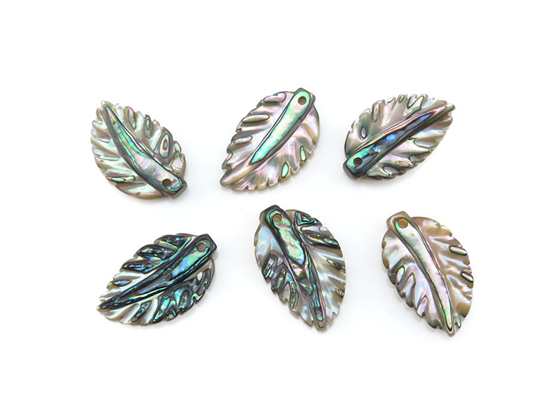 Abalone Shell Carved Leaf Briolette 20mm ~ SINGLE